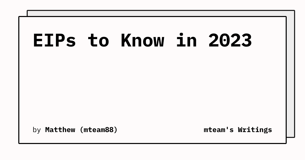 EIPs to Know in 2023